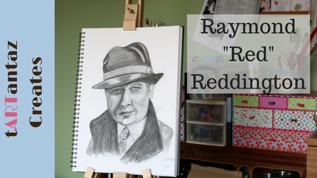 portrait in charcoal pencil of Raymond "Red" Reddington - YouTube
