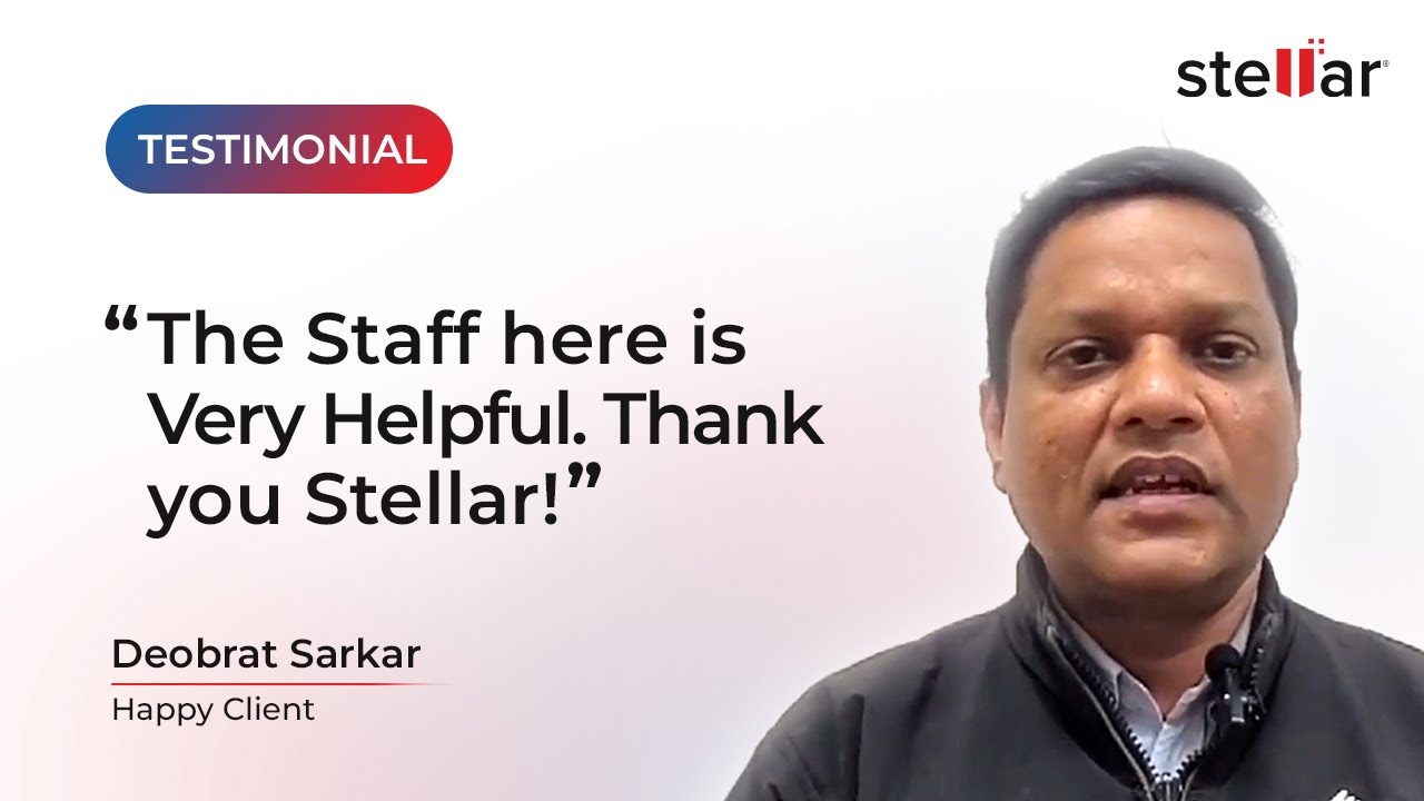 Mr.Deobrat Sarkar Thanks Stellar for Recovering All His Data From a 256GB Consistent Infosystems ...