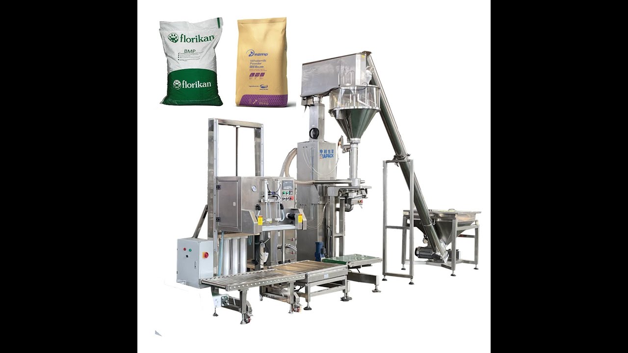 Semi automatic bagging machine for powder - YouTube