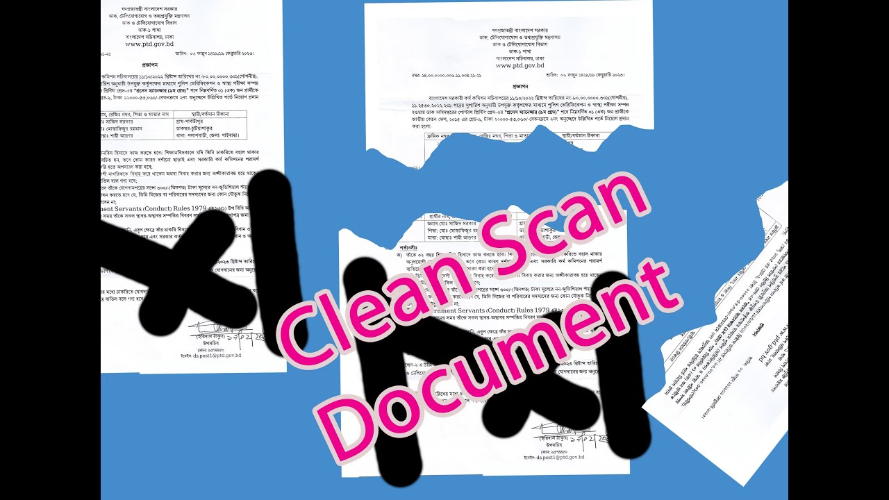 Clean Scan document on Photoshop easy - YouTube