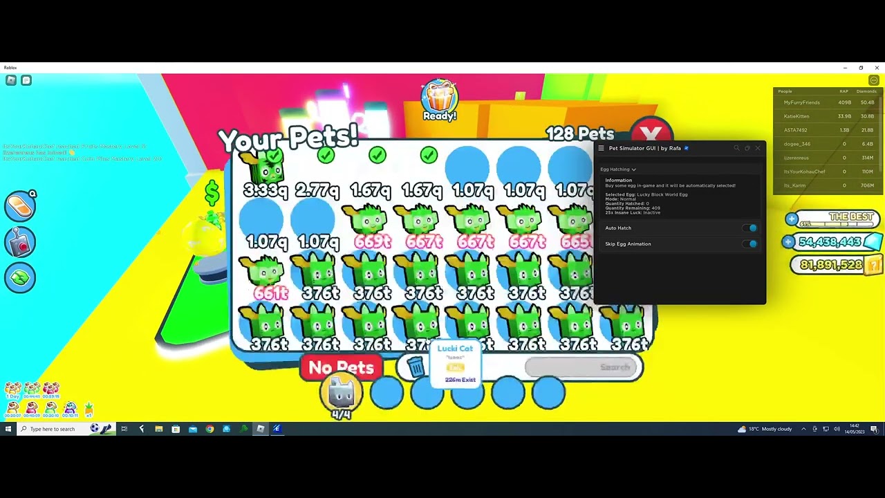 Rafa's hub script showcase#psx #petsimx - YouTube