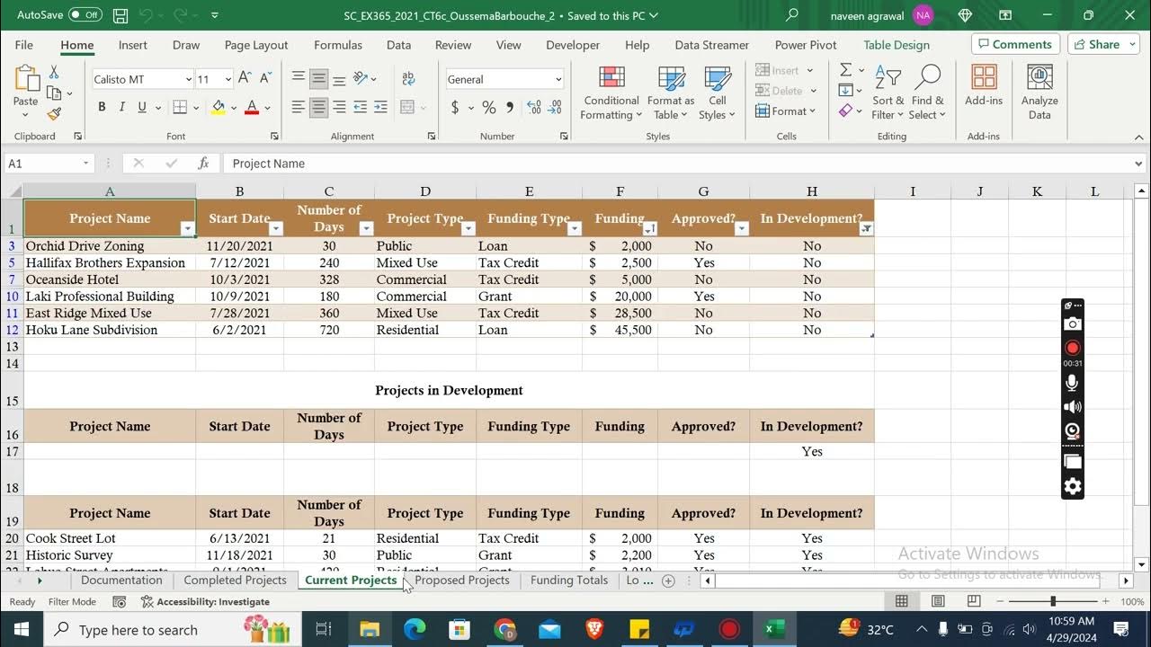 Shelly Cashman Excel 365/2021 | Module 6: SAM Critical Thinking Project 1c #shellycashman - YouTube