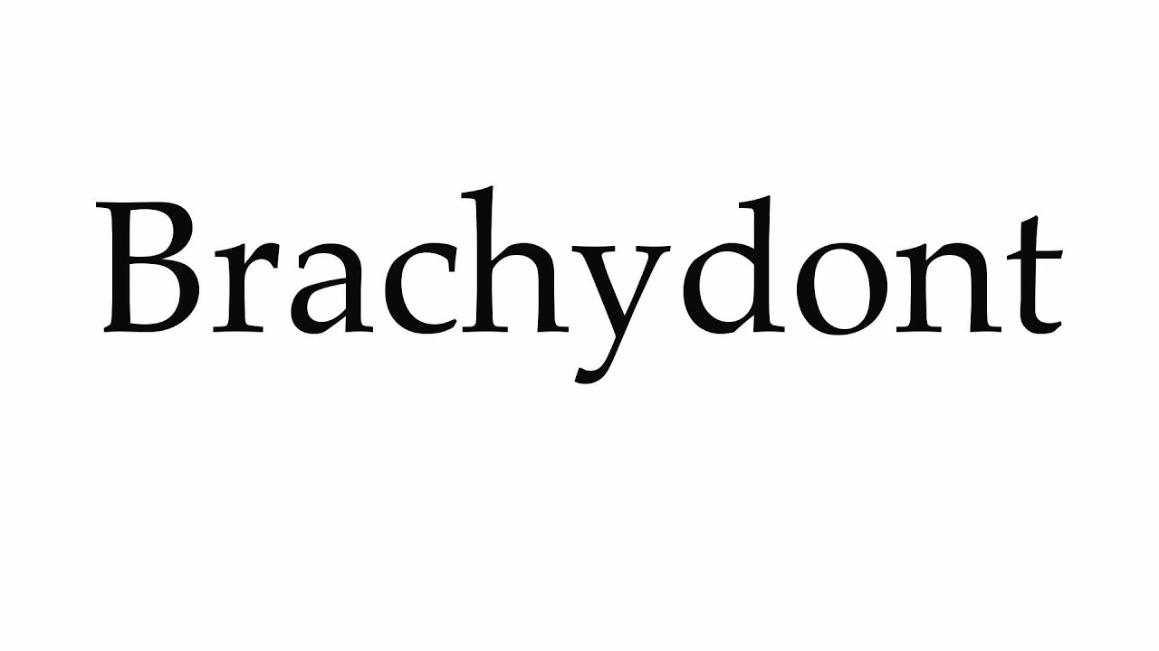 How to Pronounce Brachydont - YouTube