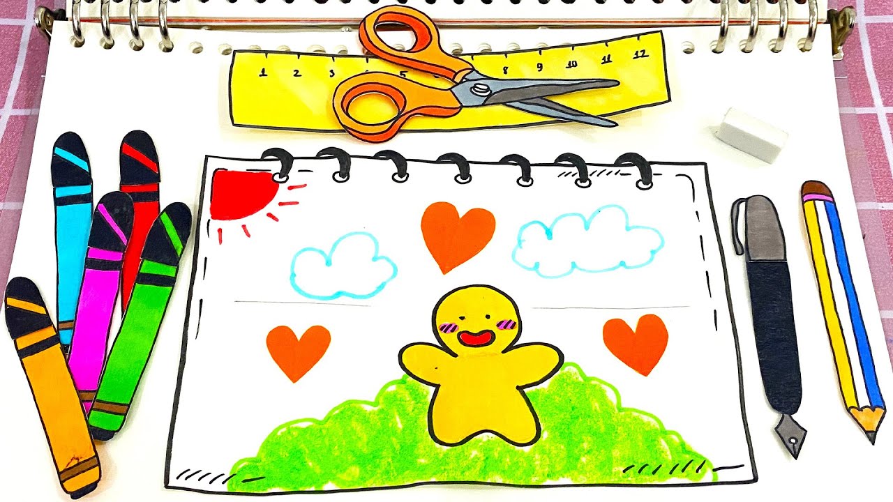 🍦 Paper DIY 🍦 Let's draw a cute picture together 💗💗💗| DIY paper making ...