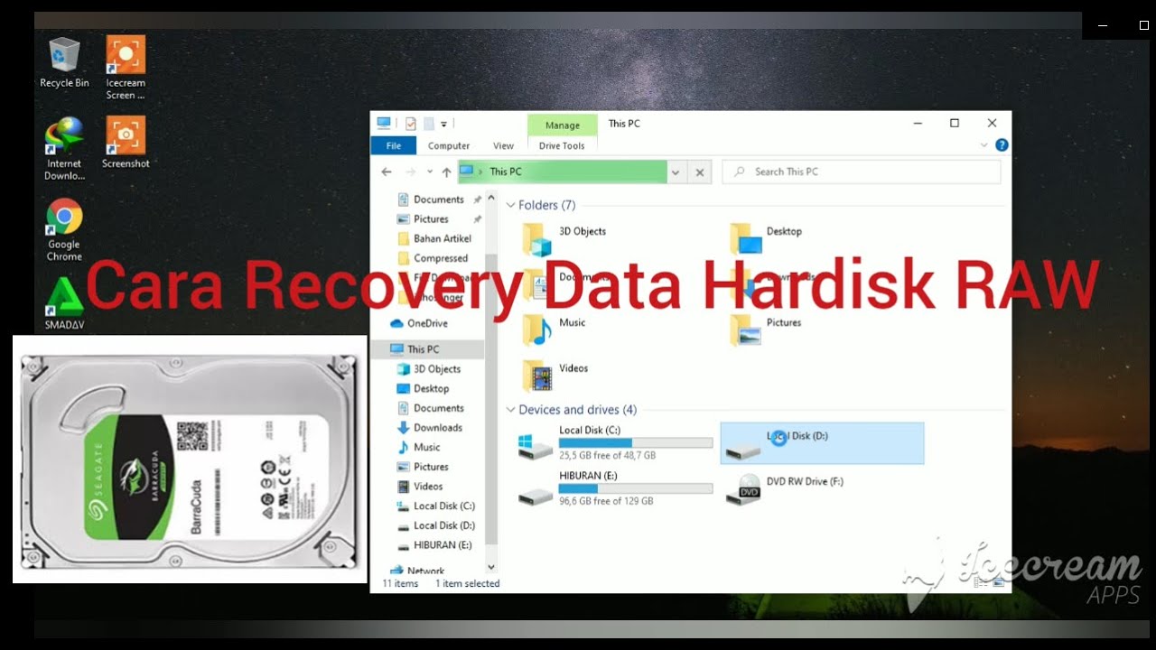 Cara Recovery Data Hardisk RAW - YouTube