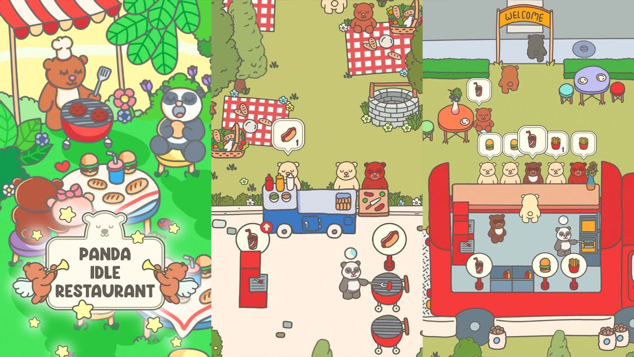방치형 팬더 : 애니멀 레스토랑 - 게임플레이 영상 [모바일게임] Panda Idle: Animal Restaurant ...
