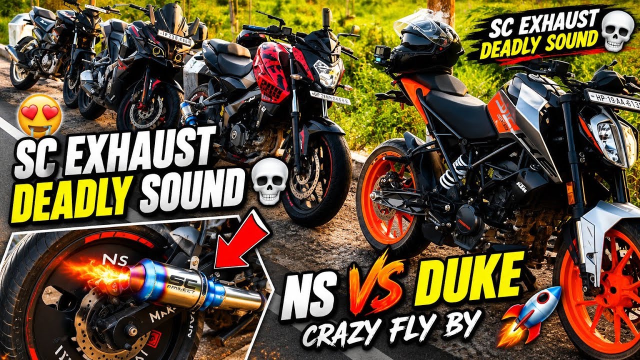 Duke 200 vs Ns 200 Flyby 💀 Sc project exhaust Deadly sound 🥶 - YouTube