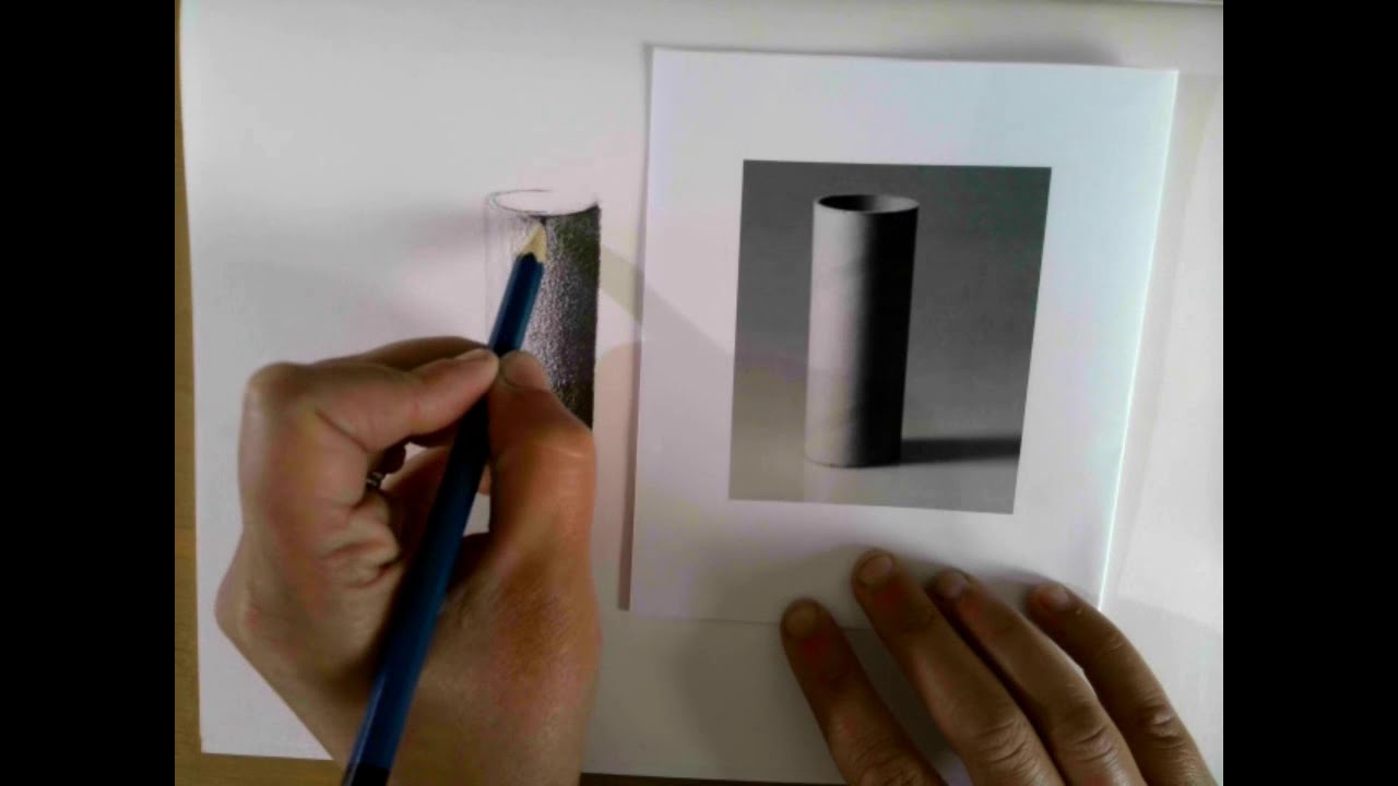 How to Draw a Shaded Cylinder - YouTube