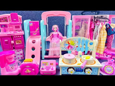 10 Minutes Satisfying with Unboxing Barbie Princess Bed & Bedroom Collection Toys Review | ASMR