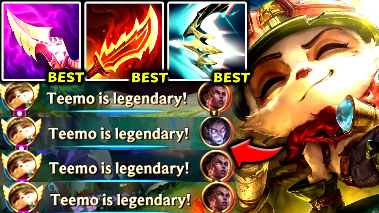TEEMO TOP #1 BEST ON-HIT BUILD TO 1V9 EVERYONE (VERY STRONG) - 2025 ...