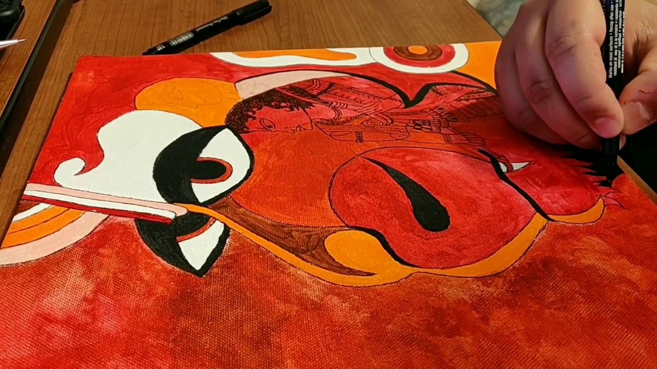 Lord Hanuman | Abstract Painting | Time Lapse - YouTube