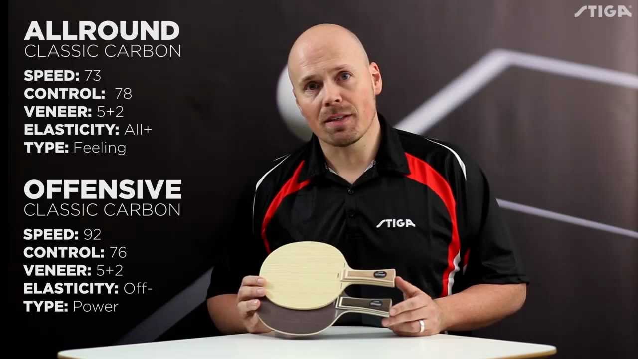 STIGA blades Offensive Classic Carbon & Allround Classic Carbon - YouTube