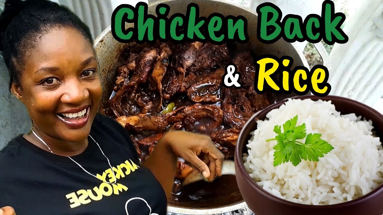 Chicken Back & White Rice 🍚 Outdoor Cooking - YouTube