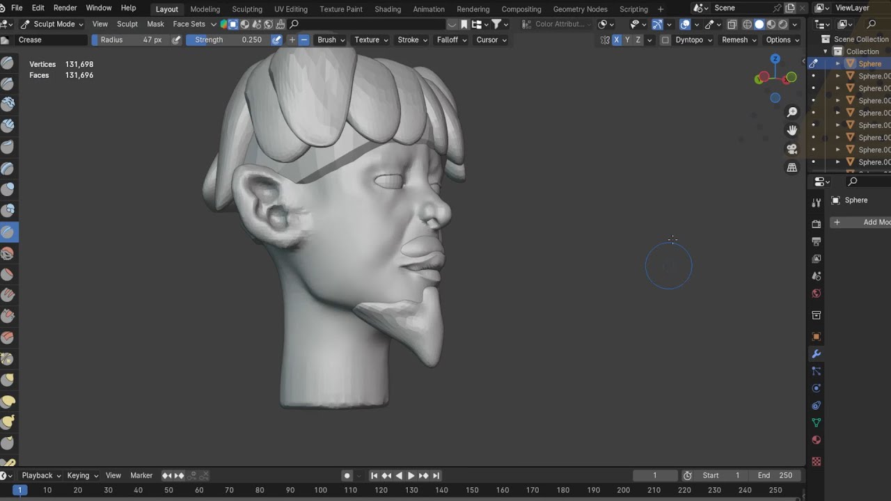 Head Blender Sculpting timelapse: Practice 23 - YouTube