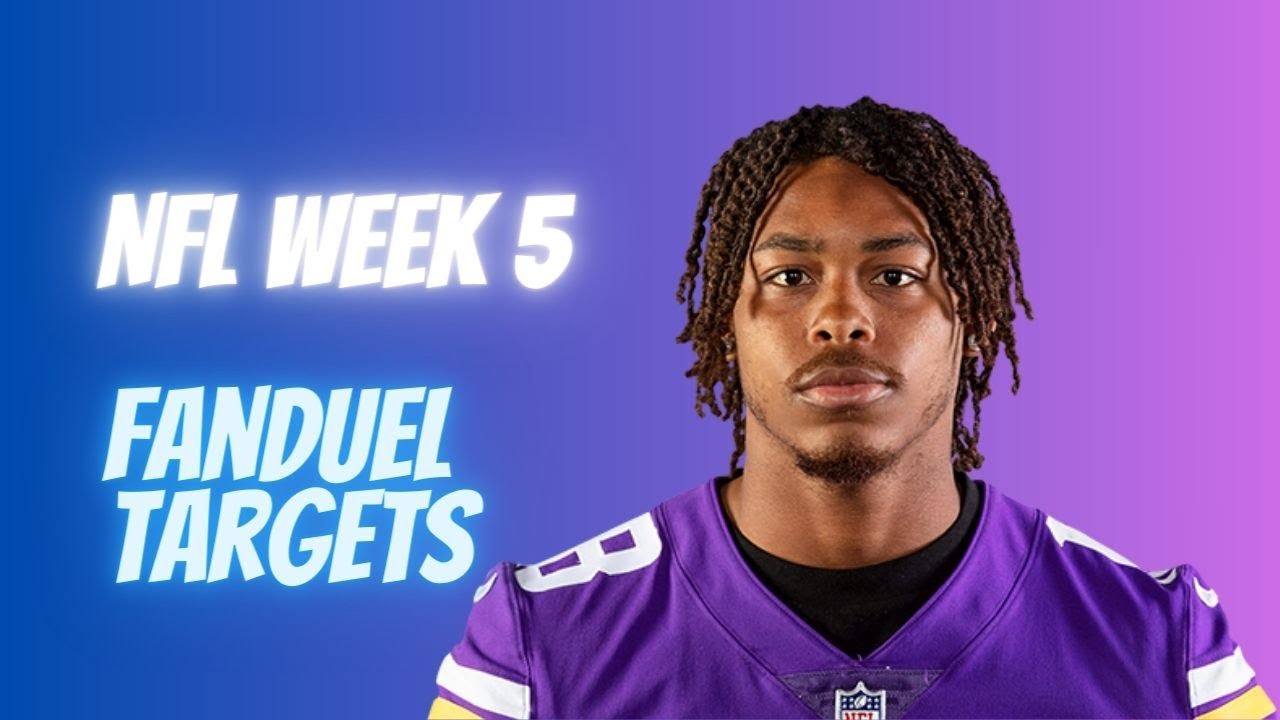 NFL Week 5 DFS Targets for Fanduel - YouTube