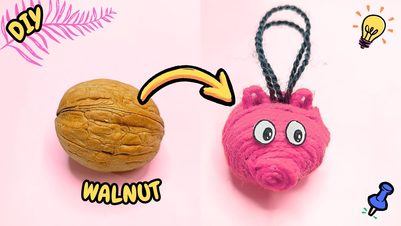 Cute Keychain from Walnut 💖🌟 | Walnut Craft Ideas | Best out of Waste ...
