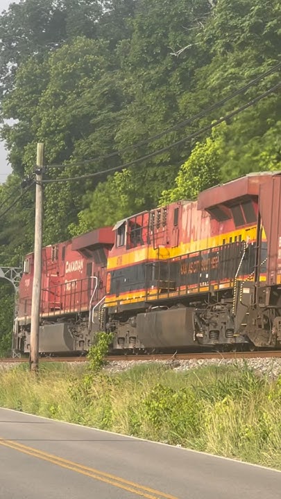 CP 8820 and KCS leads an ethanol train thru the big sandy sub with a CP DPU! - YouTube
