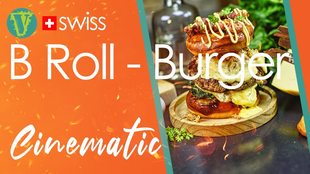 Burger B-Roll made in switzerland from Local Restaurant "Bahnhöfli ...