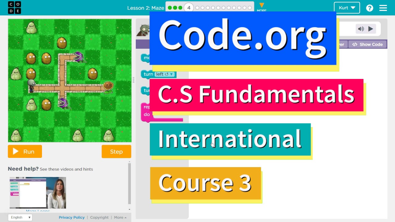 The Maze Course 3 Lesson 2.4 Tutorial with Answers - Code.org CS ...