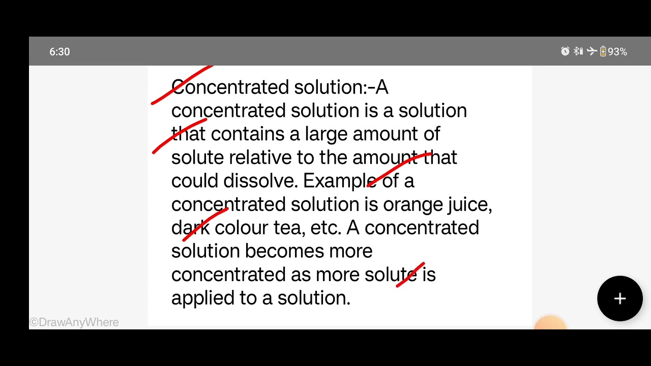 define concentrated, saturated, unsaturated and dilute solutions - YouTube