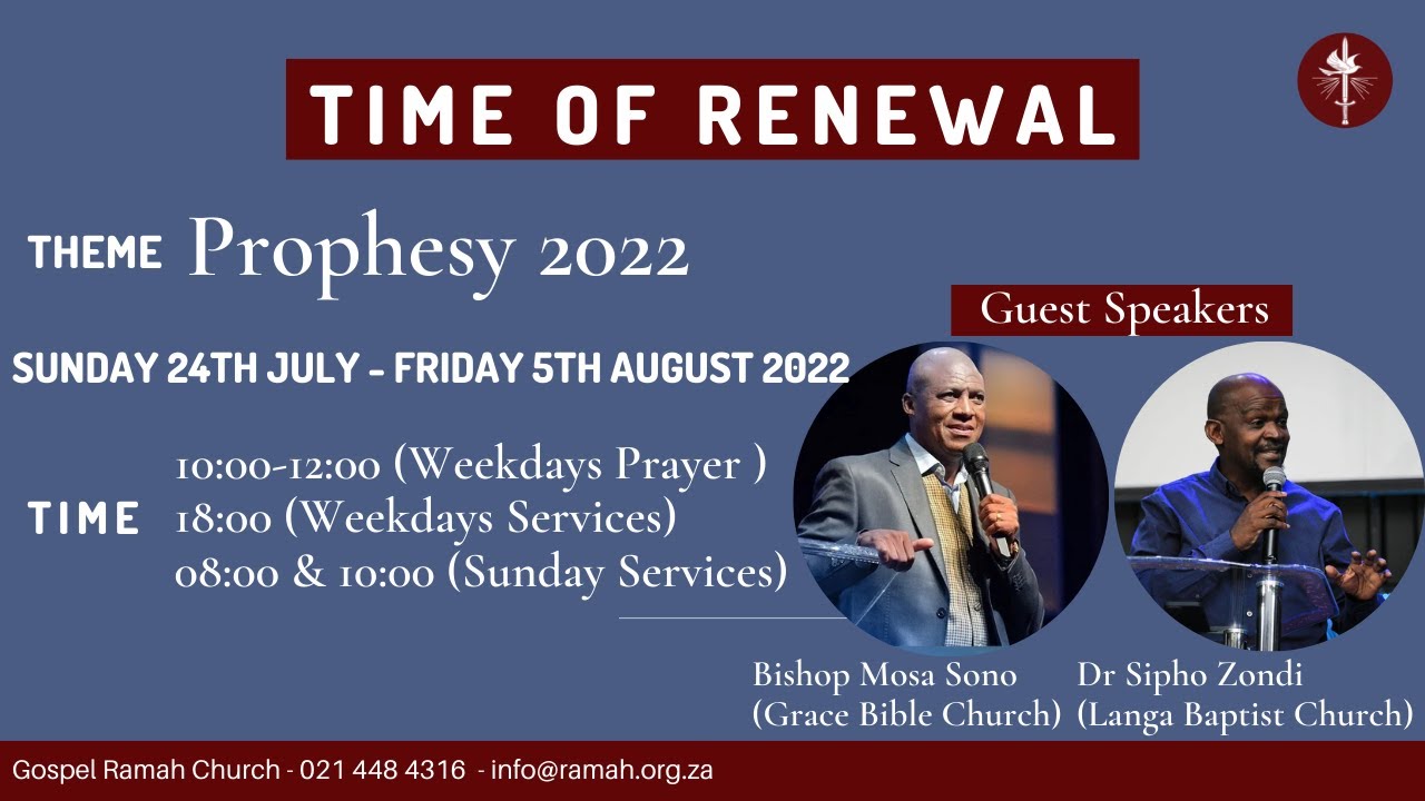 GRC Live 1st Service: Time Of Renewal - Dr Sipho Zondi - YouTube