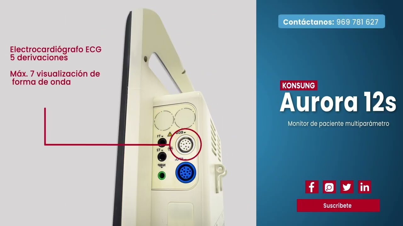 MONITOR DE PACIENTE KONSUNG 7 PARÁMETROS aurora 12S - YouTube