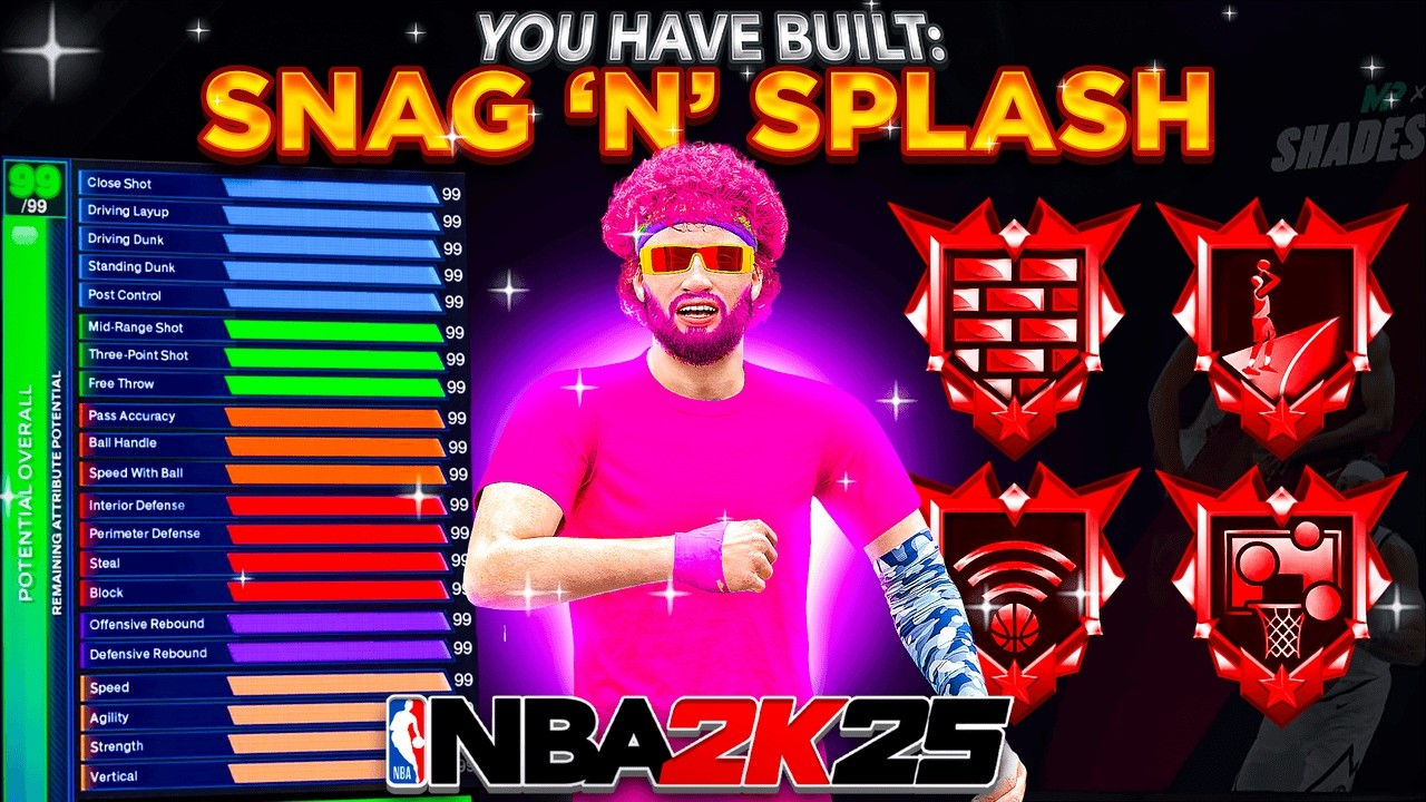 My *SNAG 'N' SPLASH* BUILD is a MONSTER in the RANDOM REC on NBA 2K25 ...