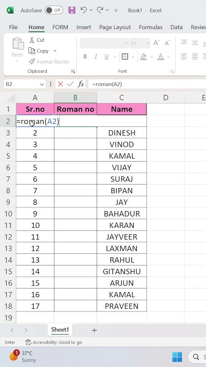 Excel roman numbers I How to covert numbers into roman numbers I MS excel #shorts - YouTube
