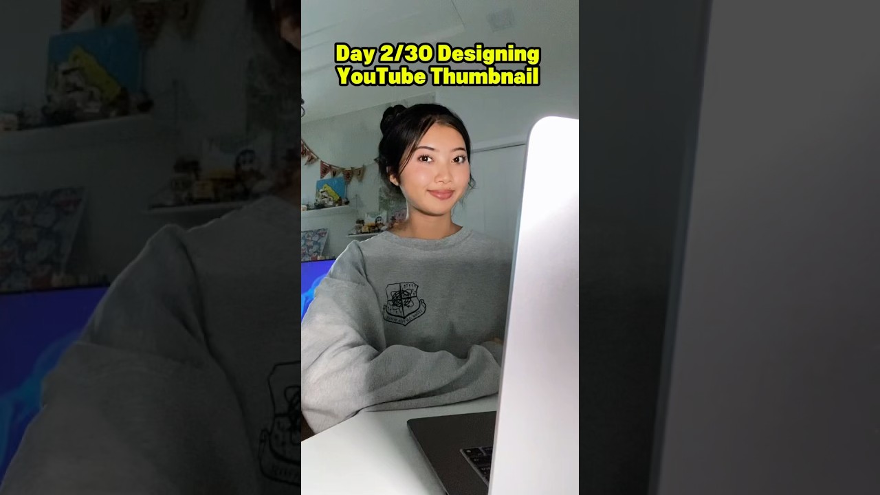 Day 2 of my 30-day challenge: Designing YouTube Thumbnails! 🎨💻 # ...