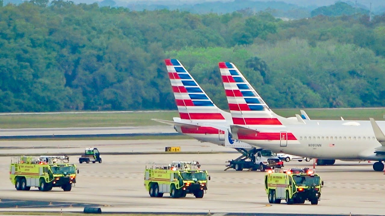 AA Emergency Landing PSA Retro Spotting TPA - YouTube