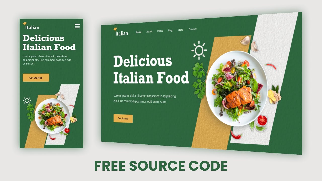 Food Website Design Using HTML CSS | Free Source Code | M.A Developer ...
