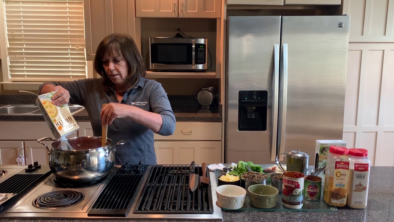 Lexington Senior Center Cooking With Jode- Curried Lentil Soup - YouTube