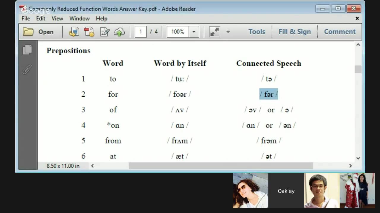 Reduced Speech in English - Conjunctions and Prepositions - YouTube