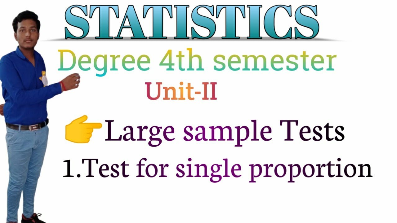 A test for a single proportion. large sample tests.statistics 4th sem ...