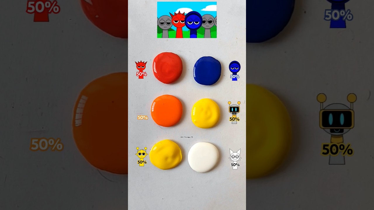 Normal sprunki guess the mixed color and the characters #sprunki # ...