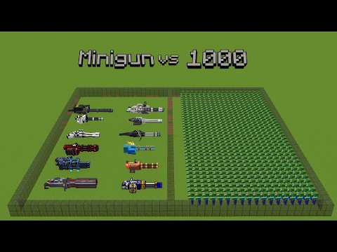 All MINIGUN Vs 1000 Zombies in Minecraft