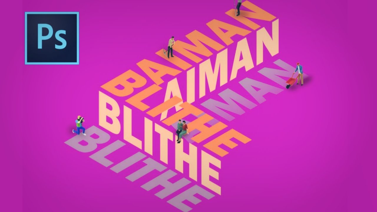Simple Isometric Text Effect | Simplest Way To Make It | Photoshop ...
