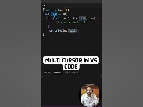 How to use multiple cursor in Visual Studio Code #javascript #vscode #hacks - YouTube