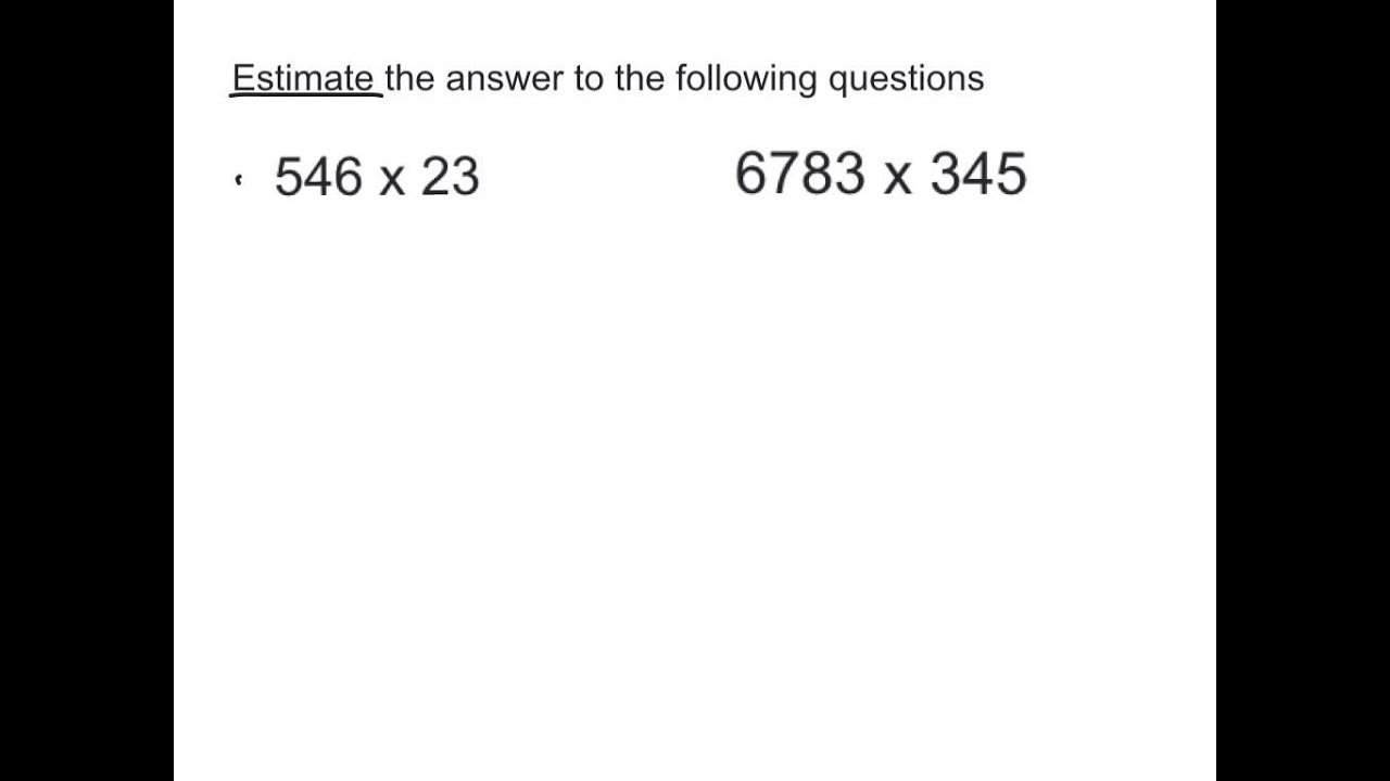 Estimation: estimating answers - YouTube