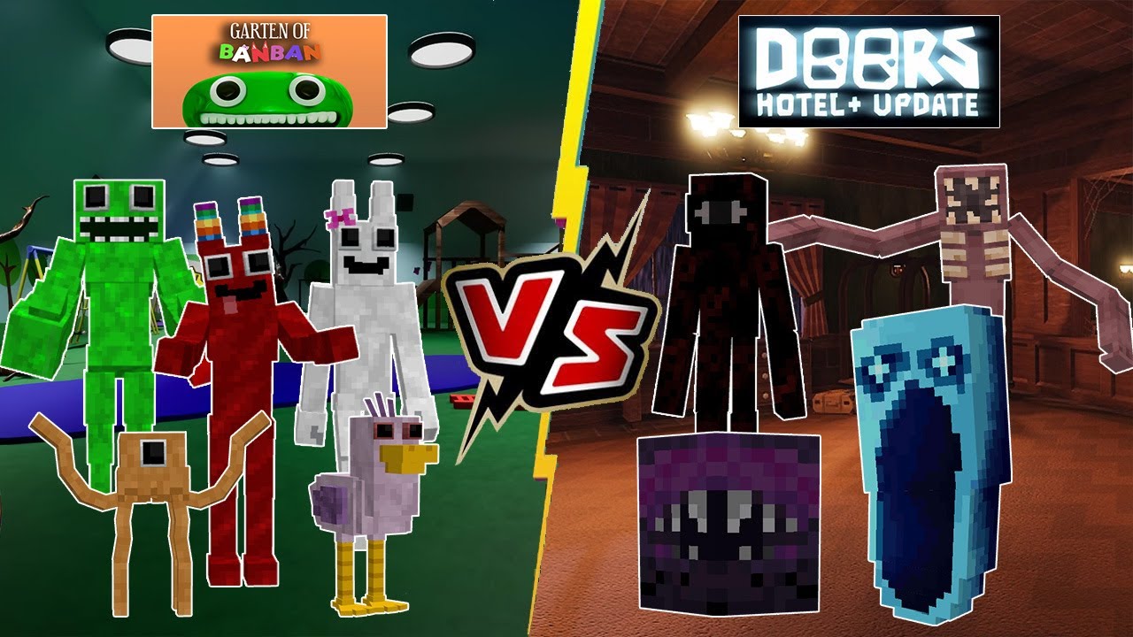 Garten of Banban VS Doors 2 Hotel Update [Minecraft PE] - YouTube