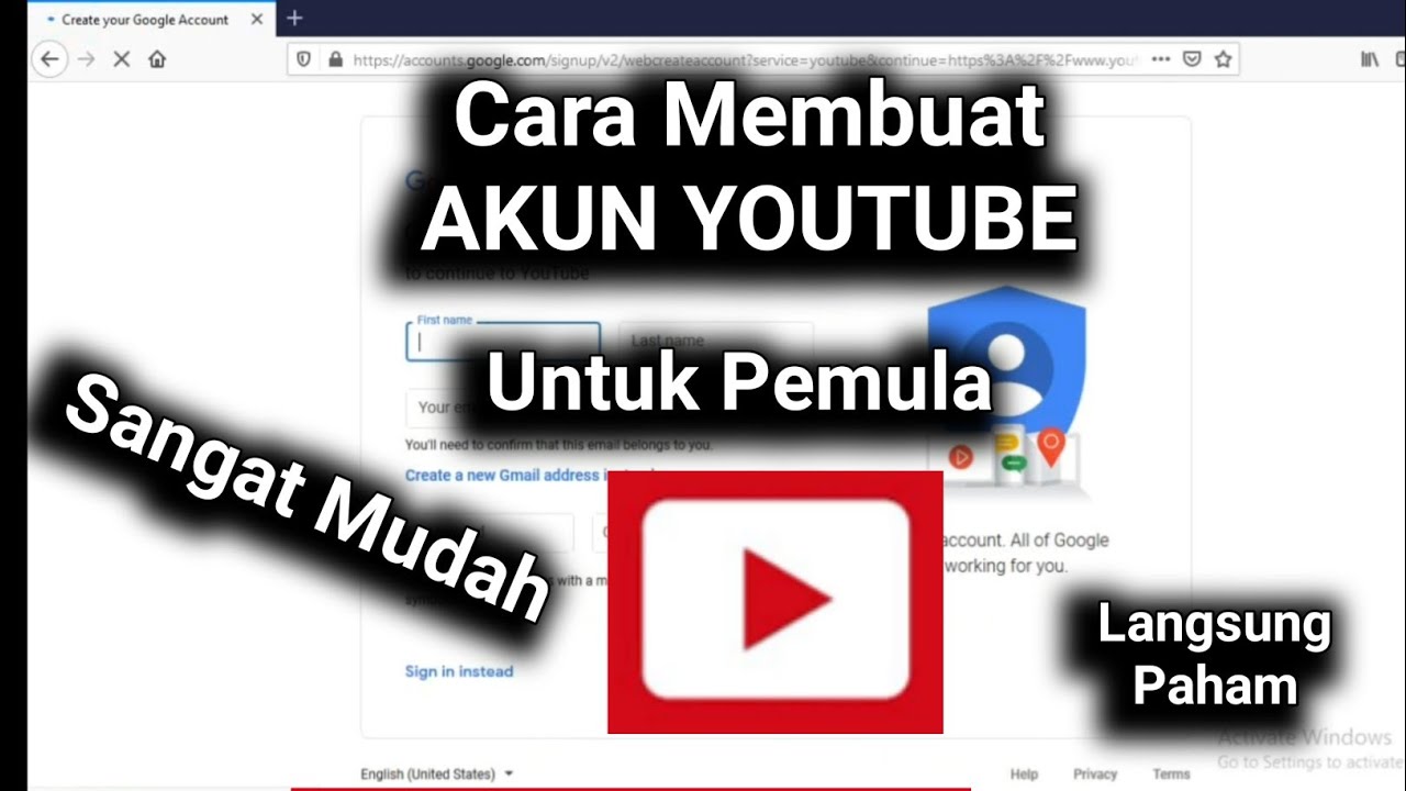 Cara Membuat Akun Youtube Bagi Pemula || Sangat Mudah dan Langsung ...