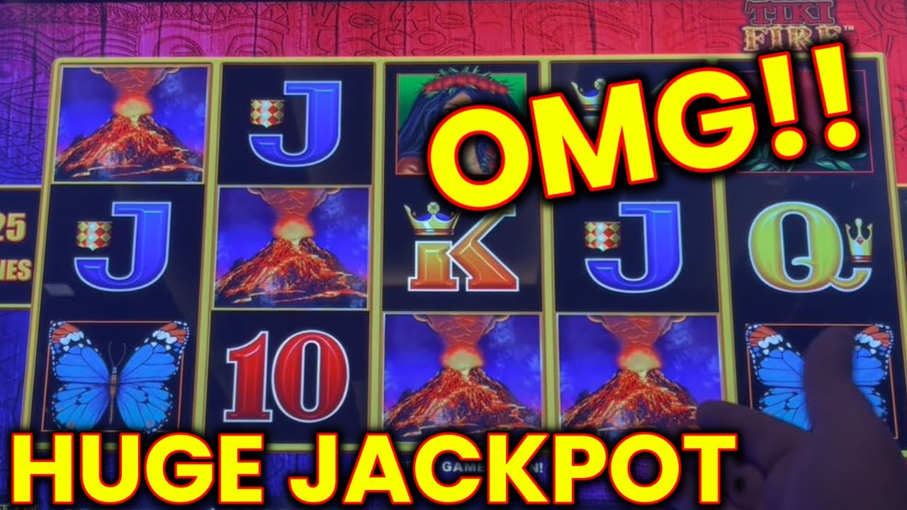 HUGE JACKPOT ON TIKI FIRE! High limit lightning link slot machine live ...