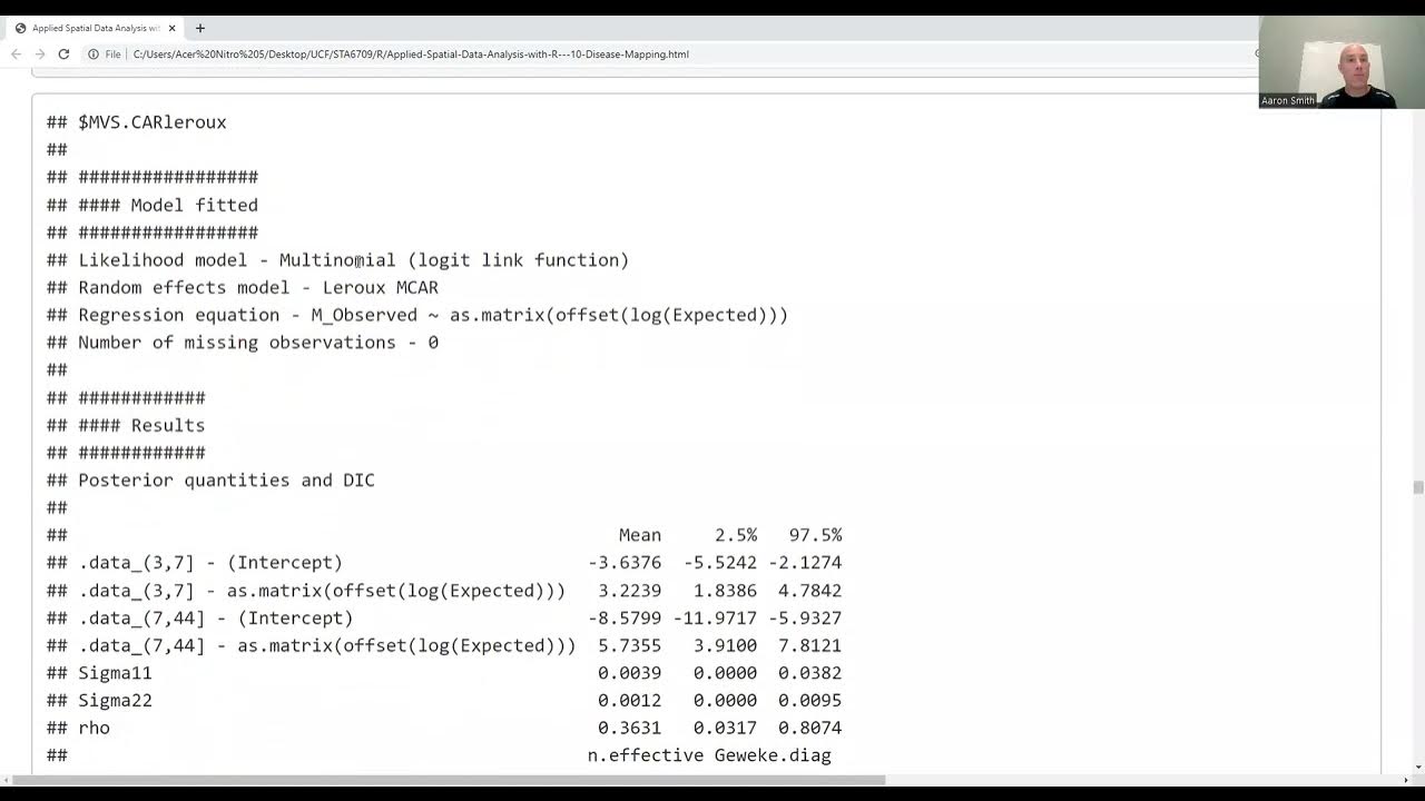 Applied Spatial Data Analysis with R-Bayesian Conditional Autoregressive Models CARBayes Package ...