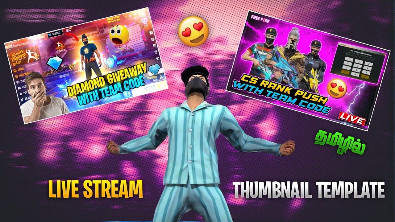 💯 ️🔥 Free Fire Live Stream Thumbnail Template தமிழில் Part-4 💫💥 | FFT ...