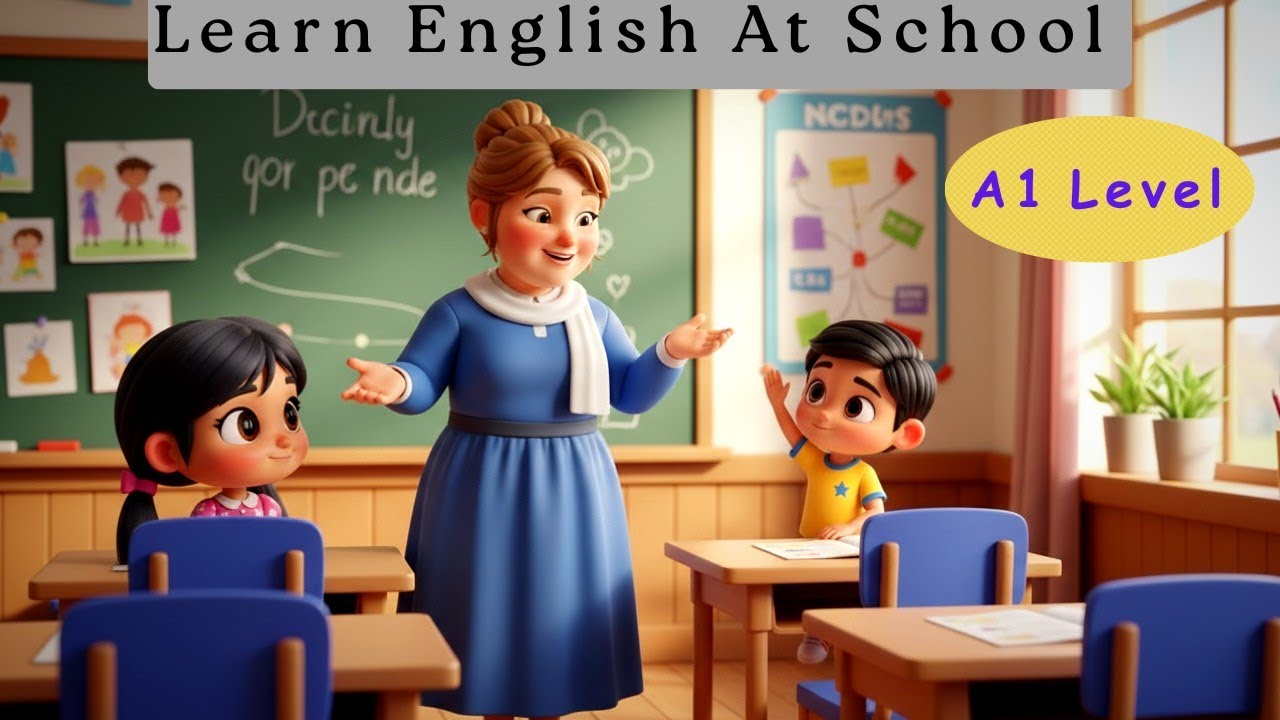 Learn English at School | Classroom Language | A Day at School (A1 ...