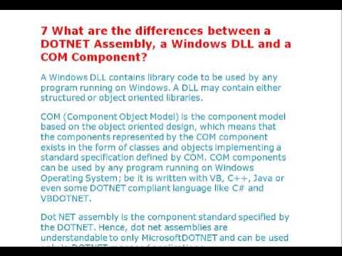 What are the differences between a DOTNET Assembly, a Windows DLL and a ...
