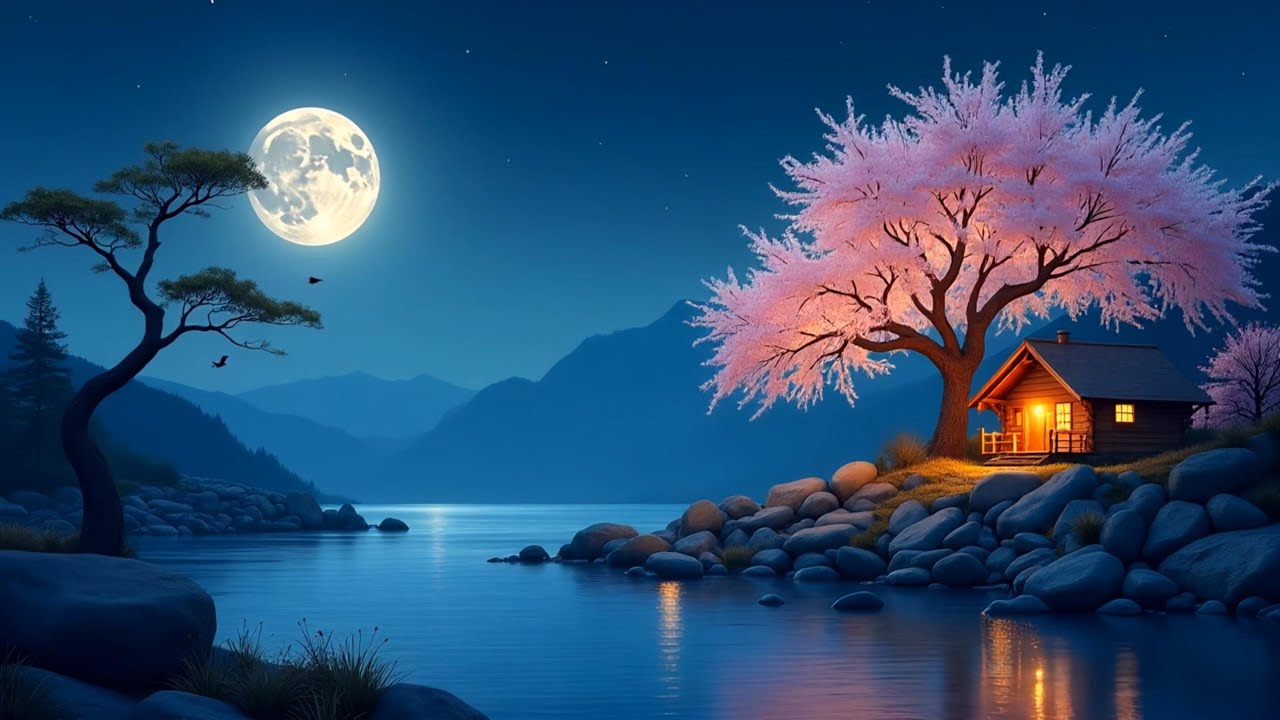 Fall Asleep In Minutes with Lake Sound Waves Relaxing Music Healing of ...