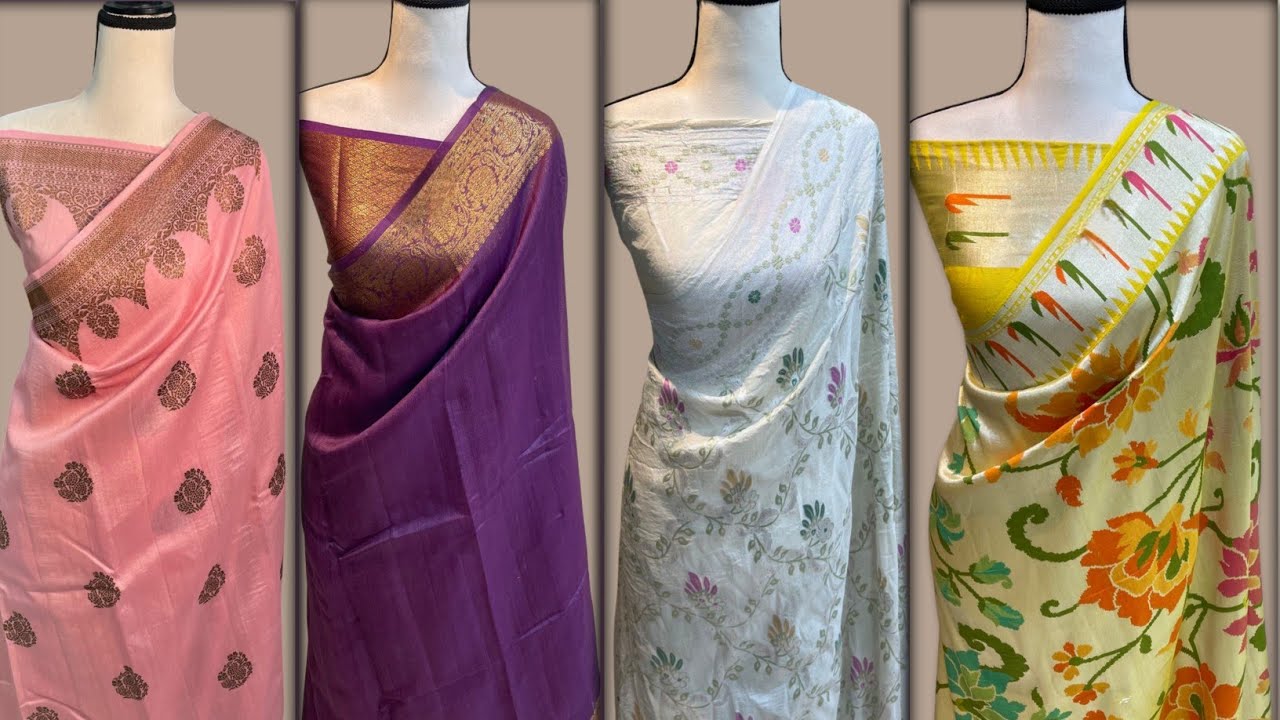 Partywear And Designer Pure Tusser Silk Saree 🥰 Tusser Silk saree🥰 ...