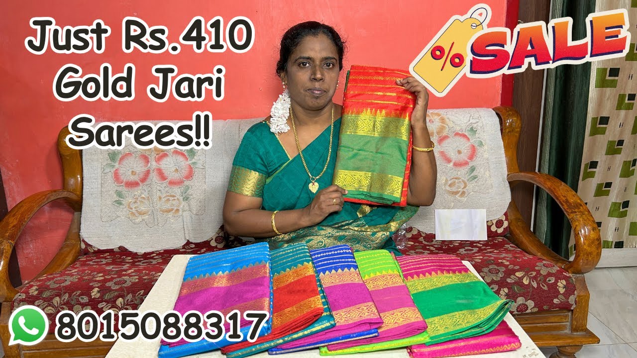 Just Rs.410 Gold Jari Silk Sarees 🎉🎉Available In Stunning Shades ...