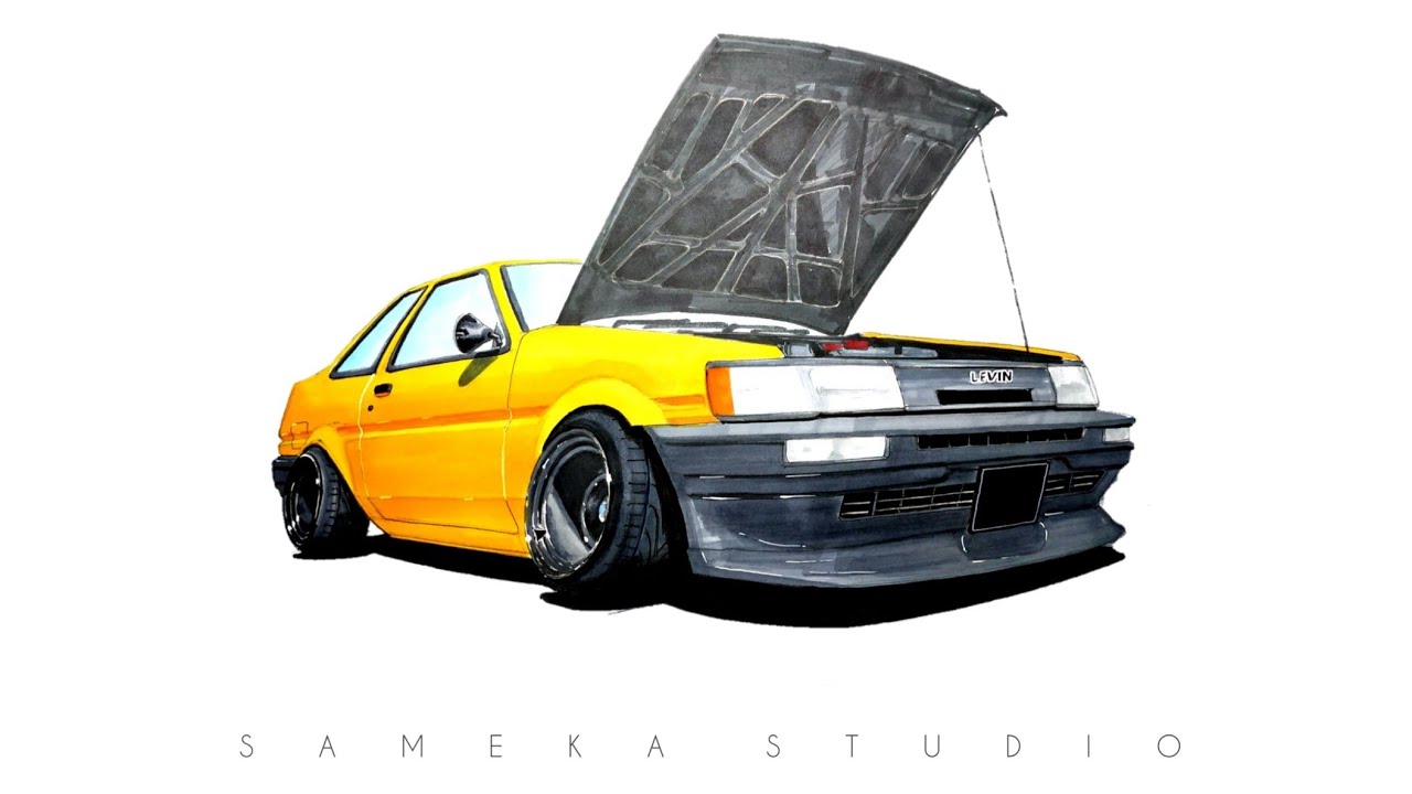 Drawing TOYOTA AE86 LEVIN - YouTube